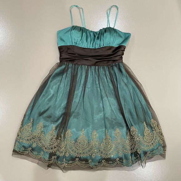 Blondie Nites | Dresses | Y2k Green Brown Poof Tulle Party Prom Dress ...